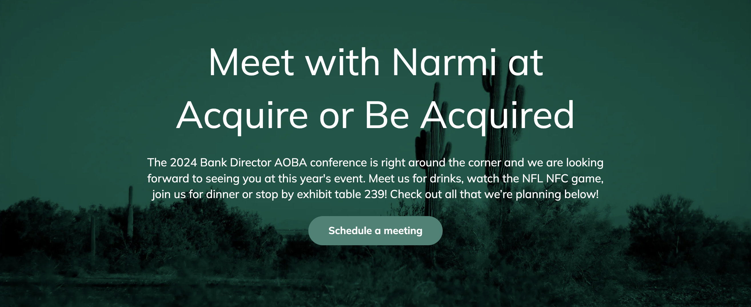 Meet with Narmi at Acquire or Be Acquired 2024